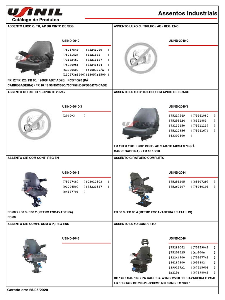 Assentos Industriais Usinil | PDF