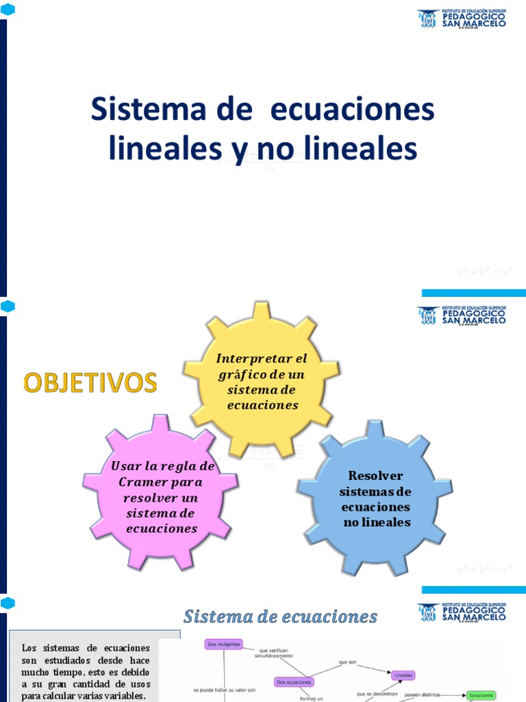 Sistemas de ecuaciones lineales y no lineales: conceptos y métodos de resolución | PDF | Sistema ...