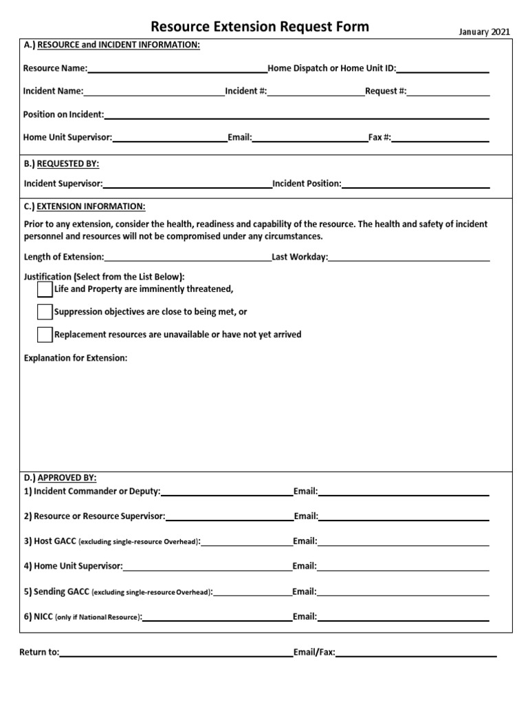 Resource Extension Request | PDF