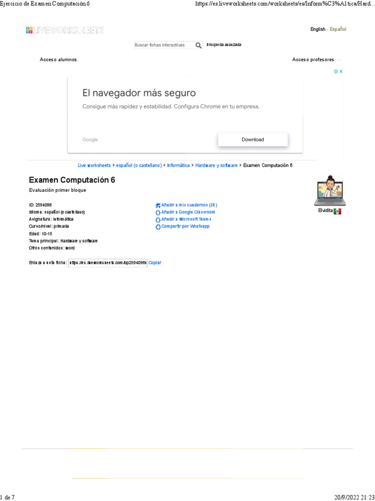 Ejercicio de Examen Computación 6 | PDF | Informática | Hardware de la computadora