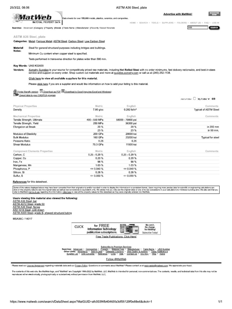 Ficha Tecnica A36 | PDF