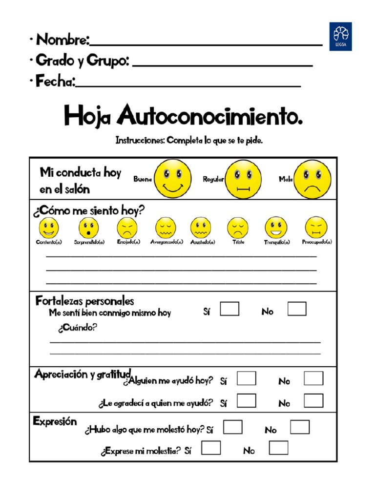 ESE Hoja Autoconocimiento | PDF