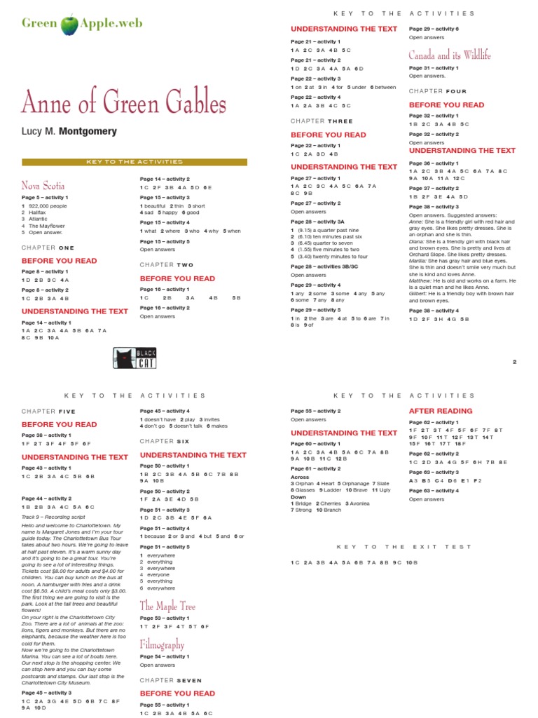 GAS2 Anne Green Gables Key | PDF | Anne Of Green Gables