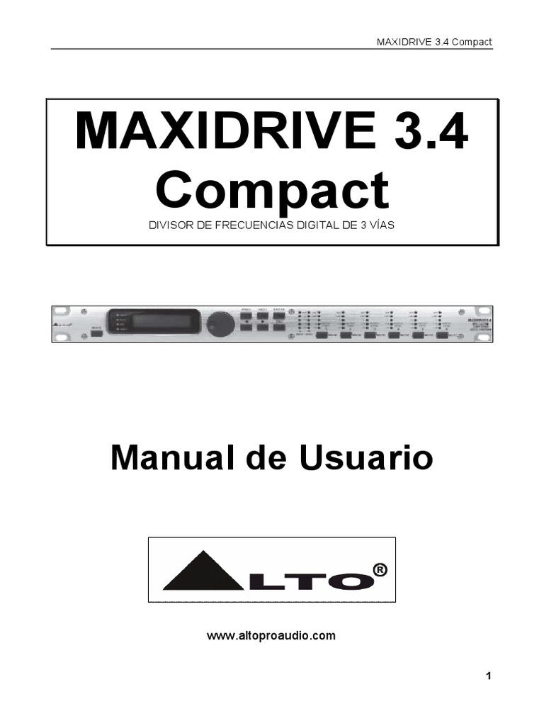 Manual Alto Maxidrive 3.4 | PDF | Altoparlante | Diodo emisor de luz