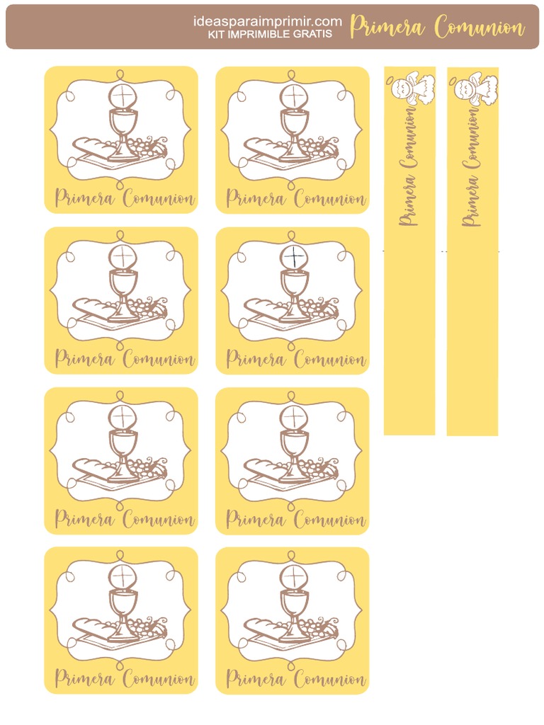 Primera Comunion Etiquetas Stickers Kit Imprimir Gratis | PDF