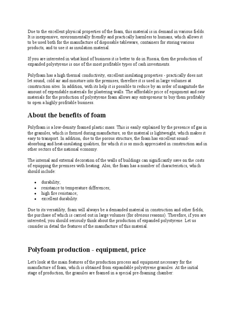 Foam Business Plan | PDF