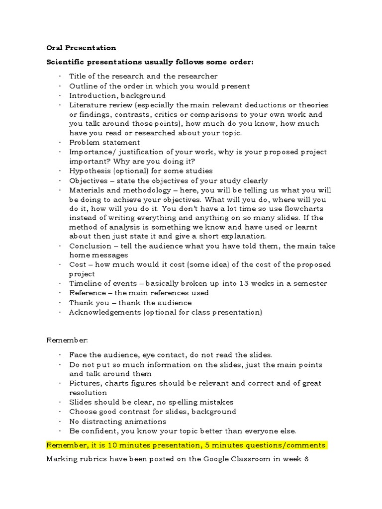 Oral Presentation Tips | PDF