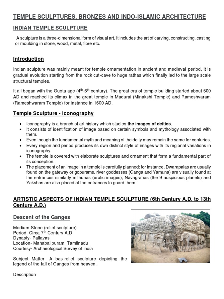 Descent of the Ganges Sculpture Analysis | PDF | Sculpture