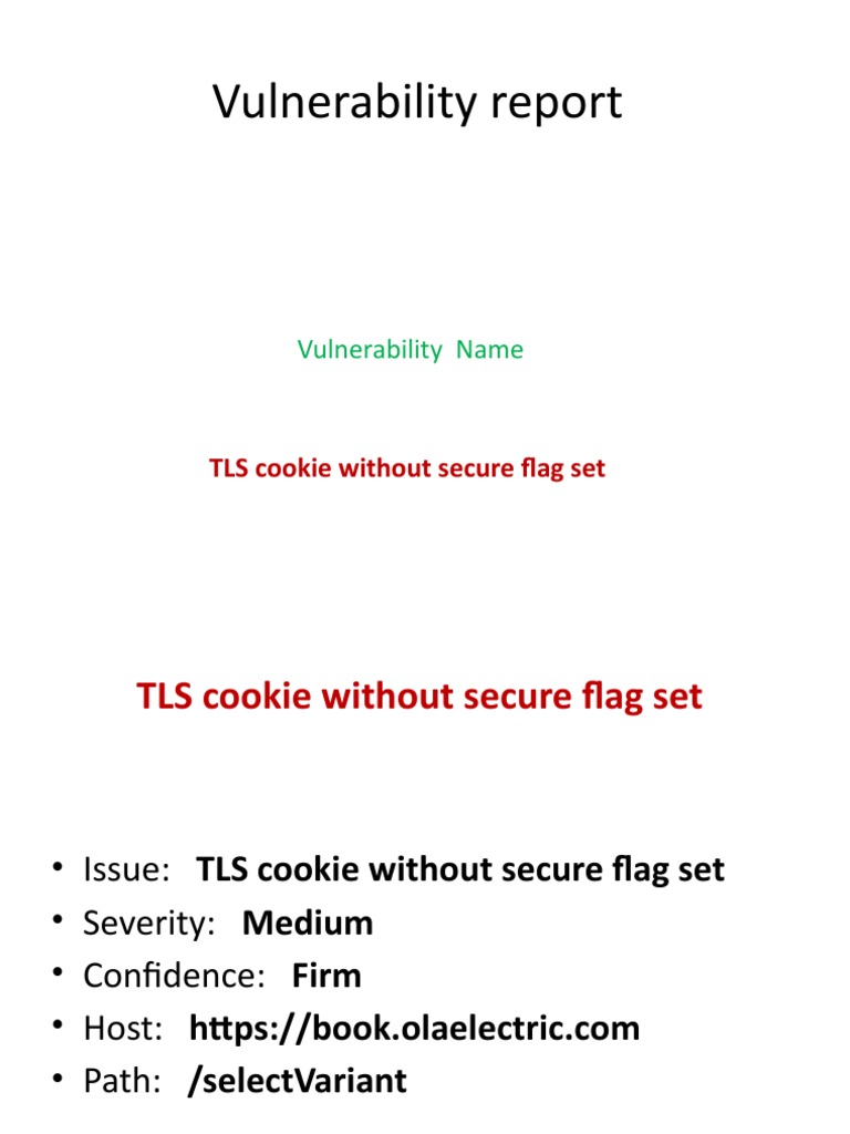 TLS Cookie Security Vulnerability Report | PDF | Http Cookie ...