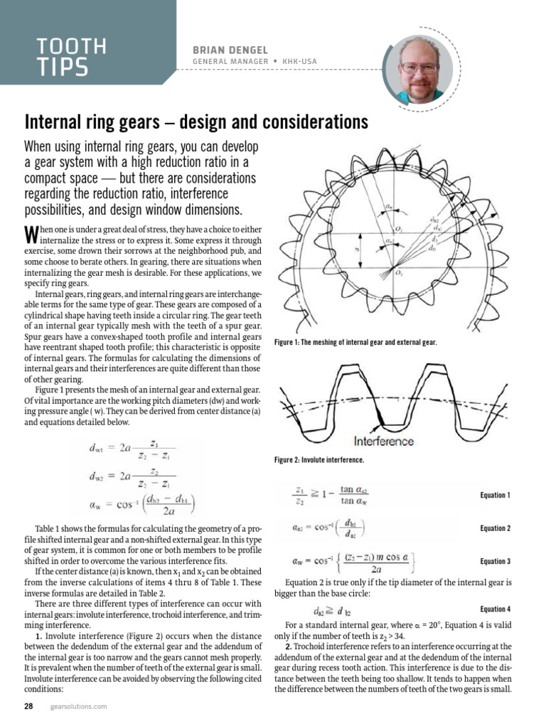 Internal Ring Gears Design and Considerations | PDF | Gear | Classical ...