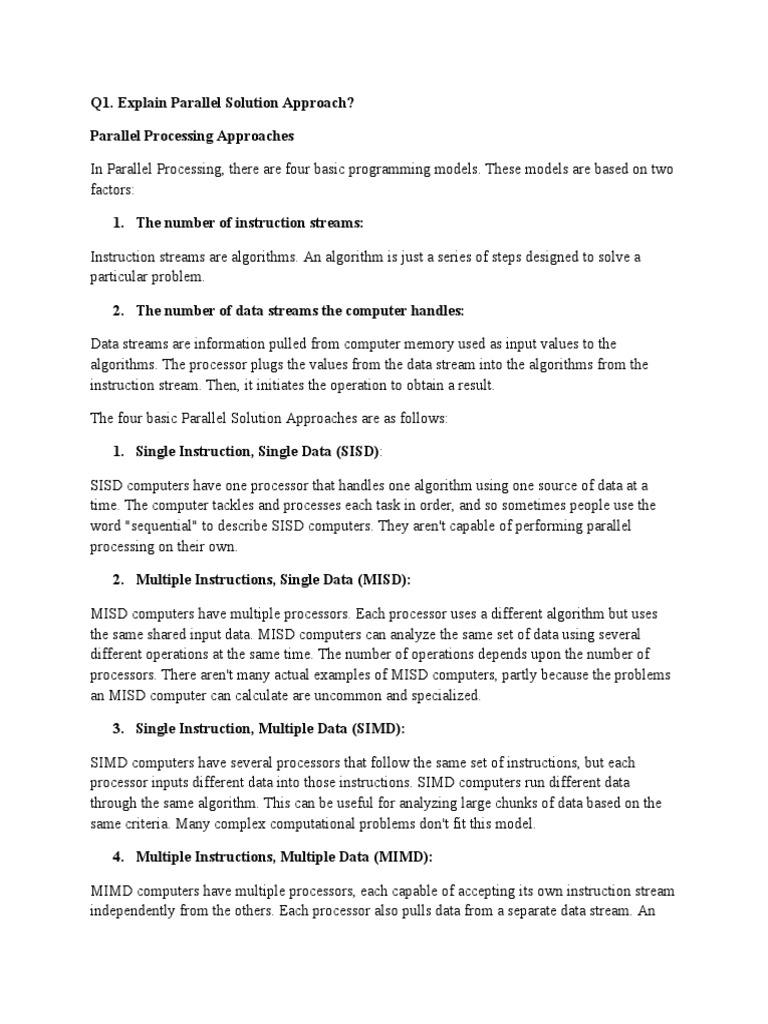 Parallel Operating System Models Explained | PDF | Computers