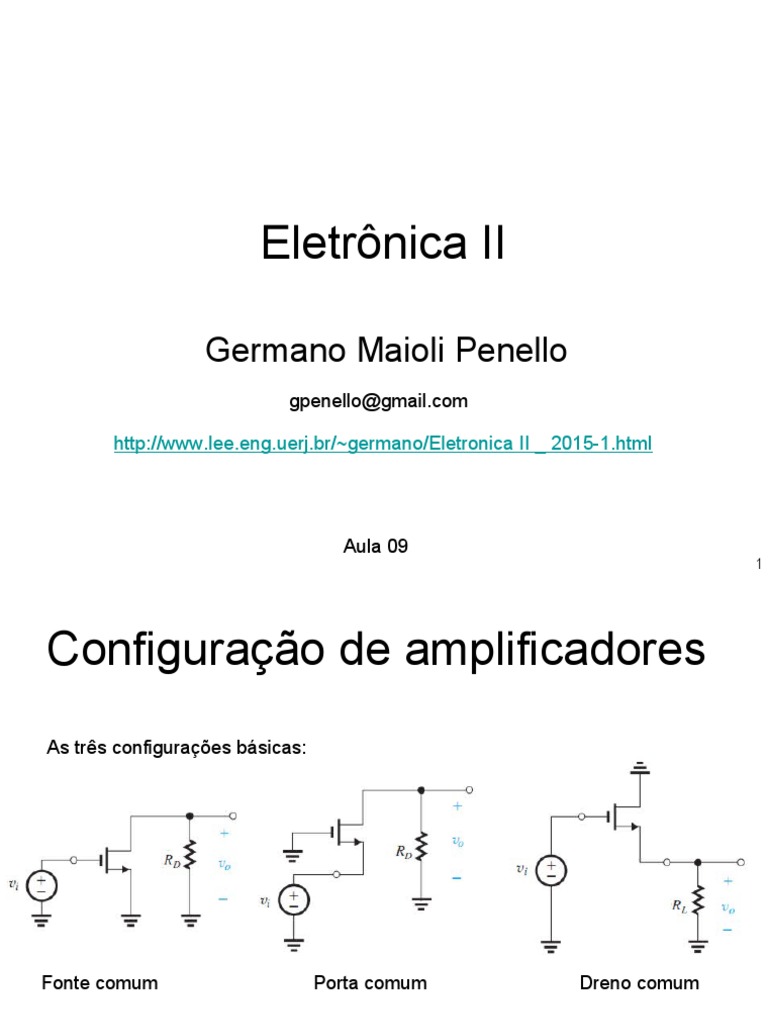 Aula 05 - Circuitos Eletronicos II | PDF | MOSFET | Rede elétrica
