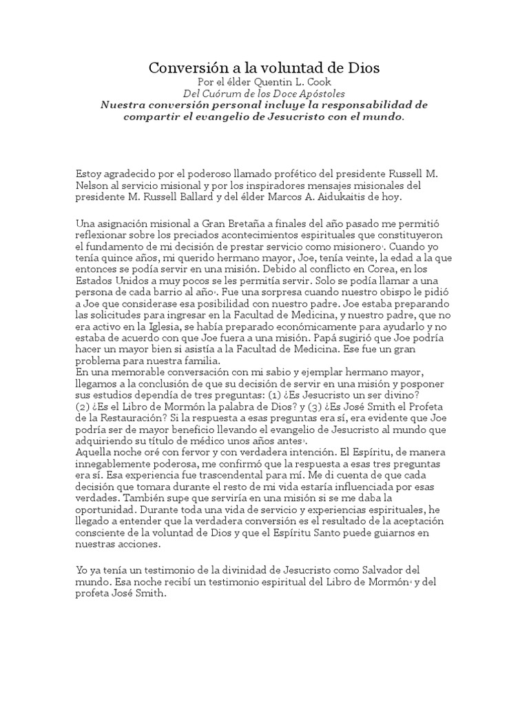 Conversión A La Voluntad de Dios | PDF | Salvación | Creencia religiosa ...