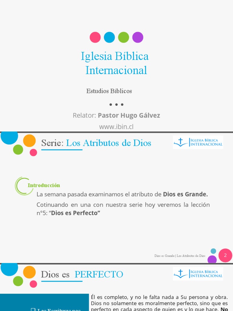 La perfección de Dios y sus implicaciones para nosotros | PDF | Dios ...