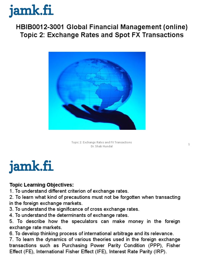Topic 2 Exchange Rate and FX Transactions | PDF