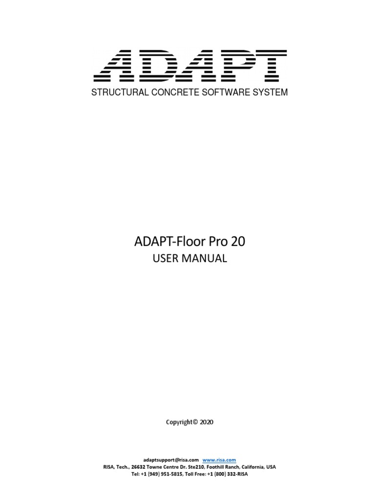 ADAPT-Floor Pro 20 User Manual | PDF | Finite Element Method ...