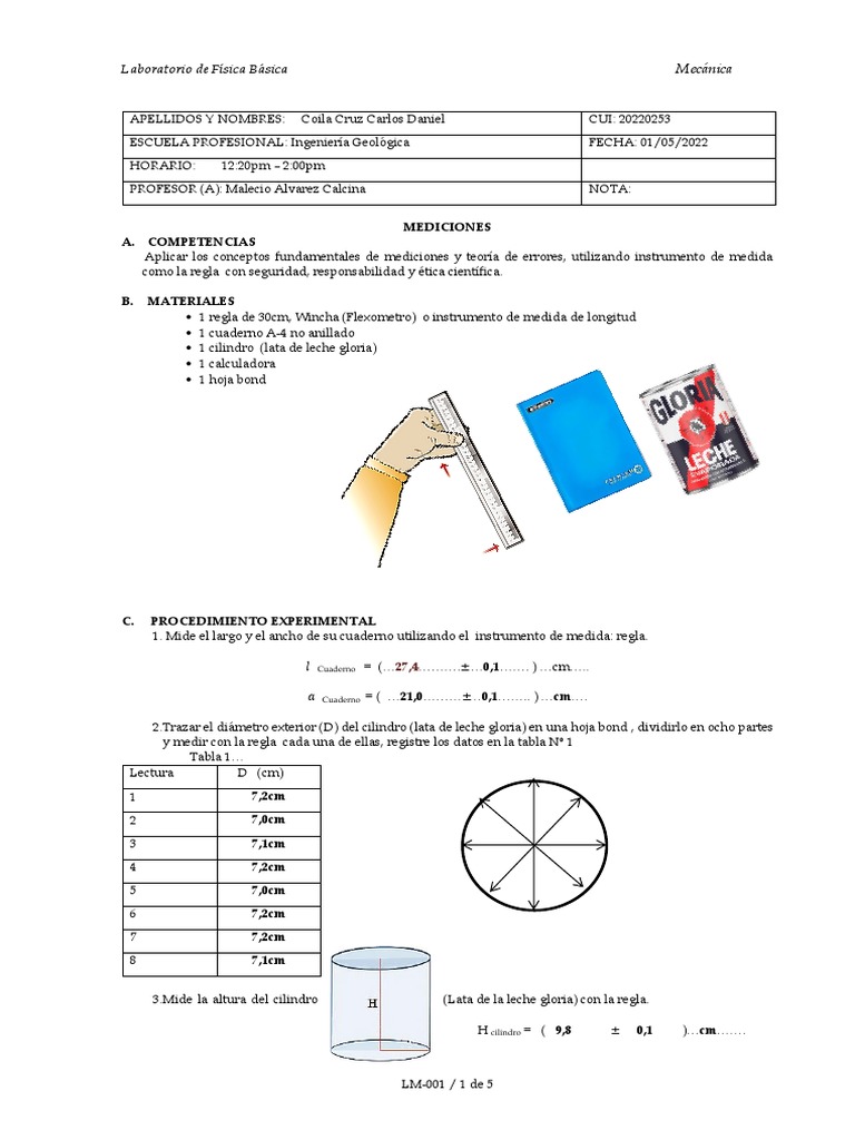 Mediciones Experimentales | PDF | Incertidumbre | Medición