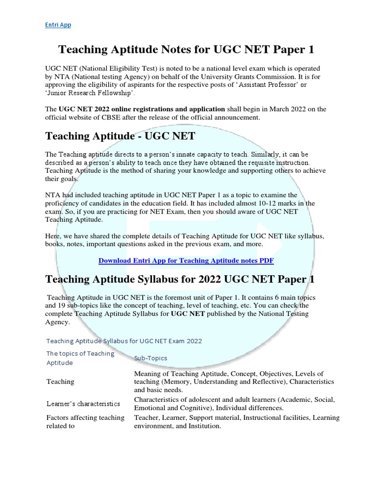 Teaching Aptitude UGC Net | PDF | Teaching Method | Memory