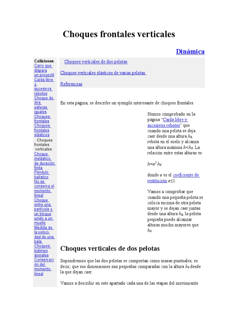 Choques Frontales Verticales | PDF | Metrología | Ingeniería mecánica