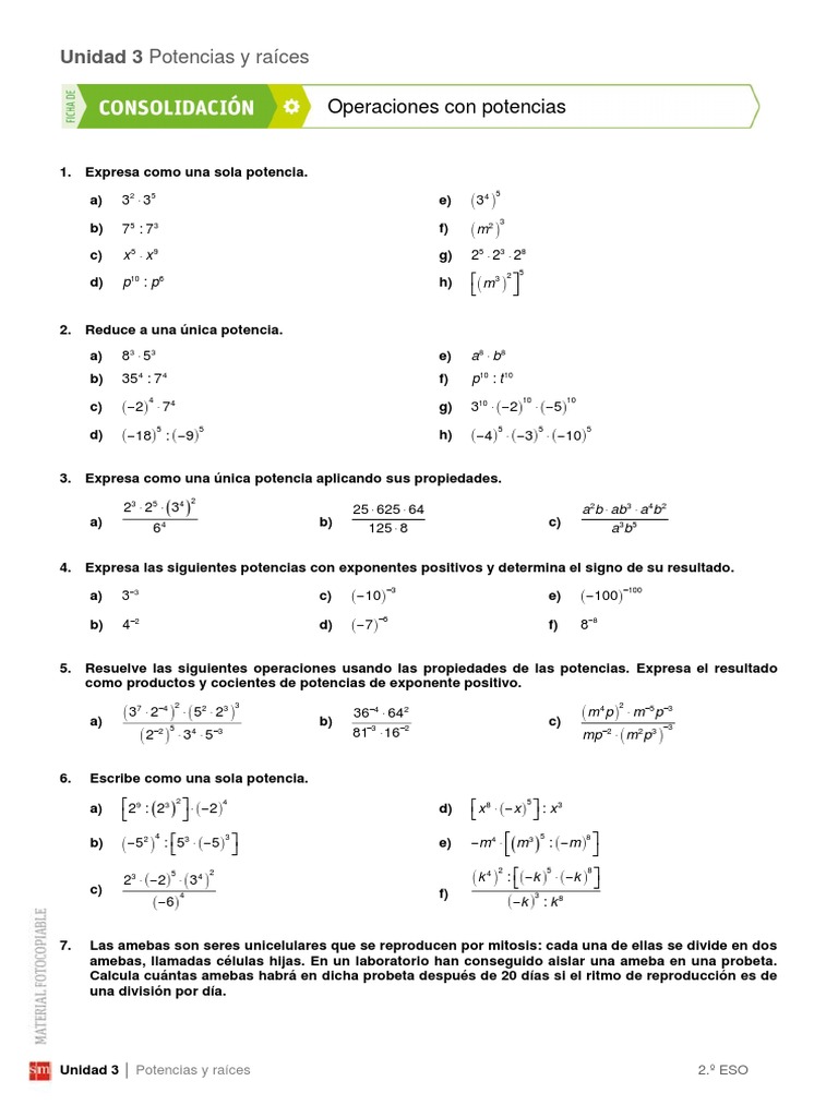 T3-Ejercicios Resueltos Potencias | PDF