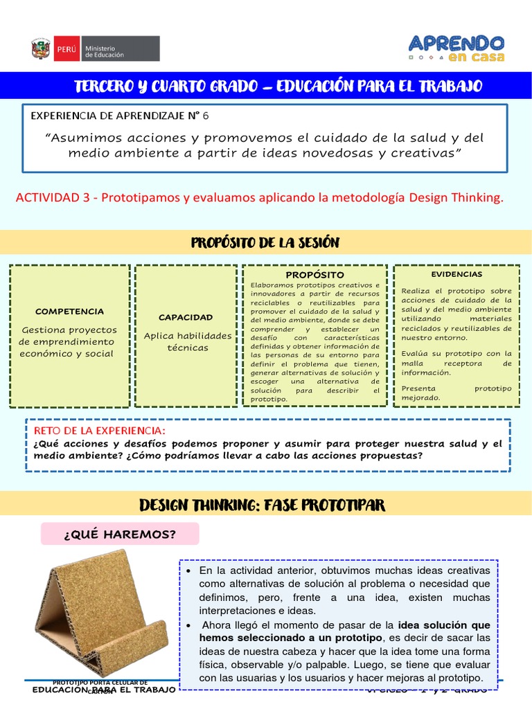 Iii Experiencia De Aprendizaje Act 3 3ero Y 4to Grado Pdf Ciencia