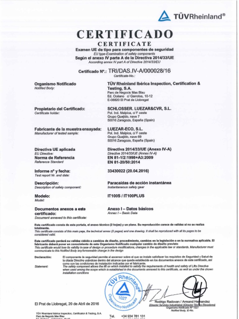 Certificado Cuña | PDF