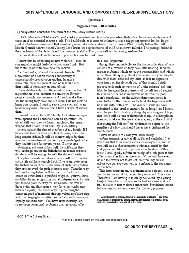 Gandhi' S Letter To Lord Irwin Passage | Download Free PDF | Mahatma Gandhi