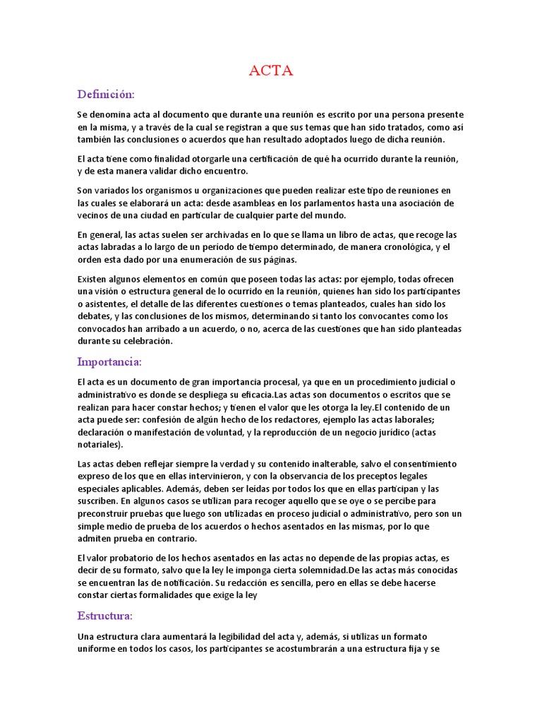 Actas y citaciones: documentos clave para la comunicación en instituciones educativas | PDF