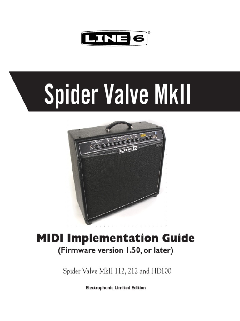 Spider Valve MkII MIDI Implementation Guide - English (Rev A) | PDF | Data Type | Computing