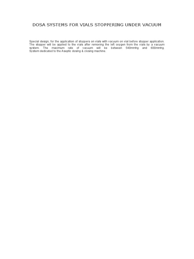 Stoppering Under Vaccum | PDF
