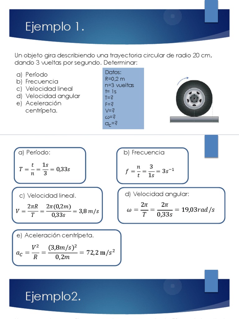 Movimiento Circular Uniforme Ejercicios | PDF | Medida Geométrica | Física