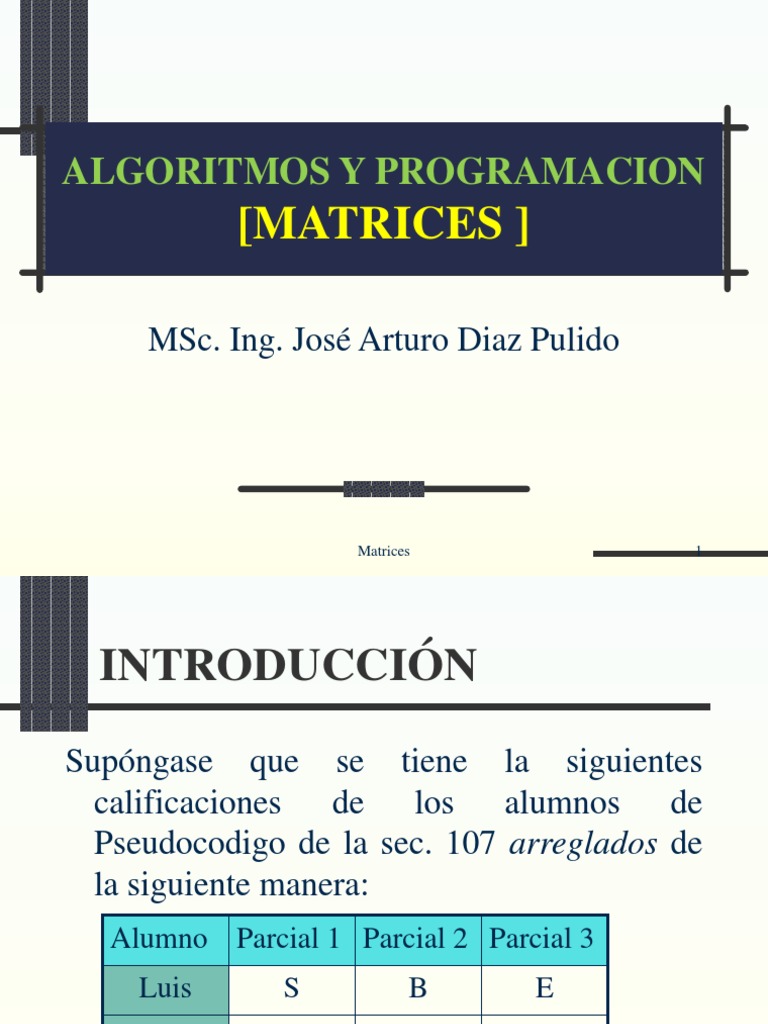 MATRICES PSeInt Clase Ejercicios | PDF | Matriz (Matemáticas) | Estructura de datos de matriz
