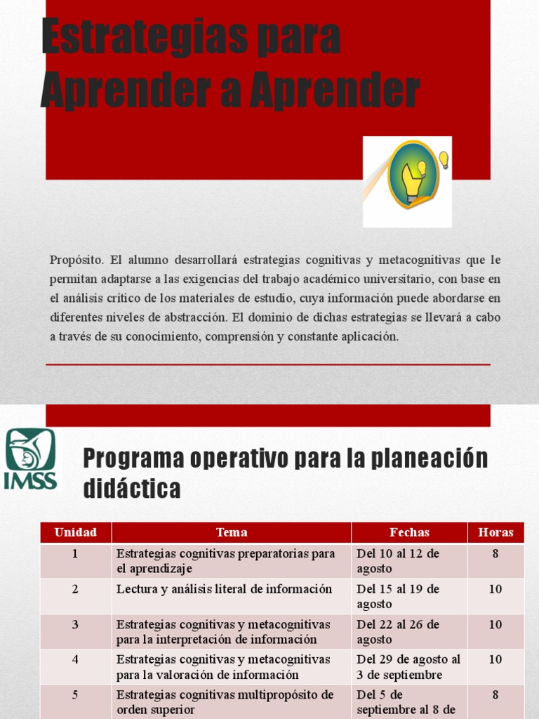 Estrategias para Aprender A Aprender | PDF | Aprendizaje | Psicolingüística