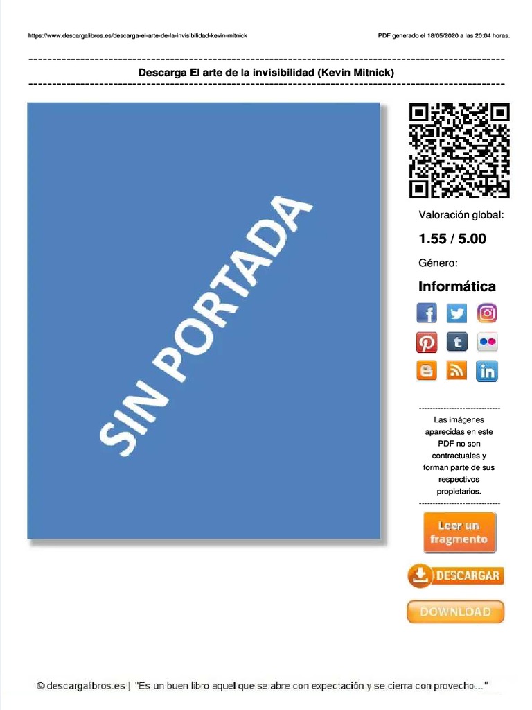 Descarga El Arte de La Invisibilidad Kevin Mitnick Compress | PDF
