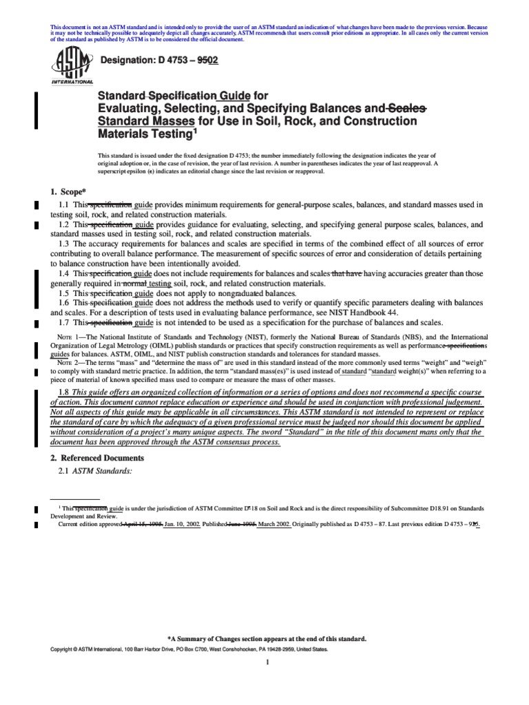 ASTM D-4753-9502-Amtysyw | PDF | Weighing Scale | Engineering Tolerance