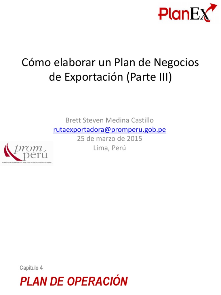 Como - Elaborar - Plan - Negocios - Exportacion - III - Planex - Ruta ...