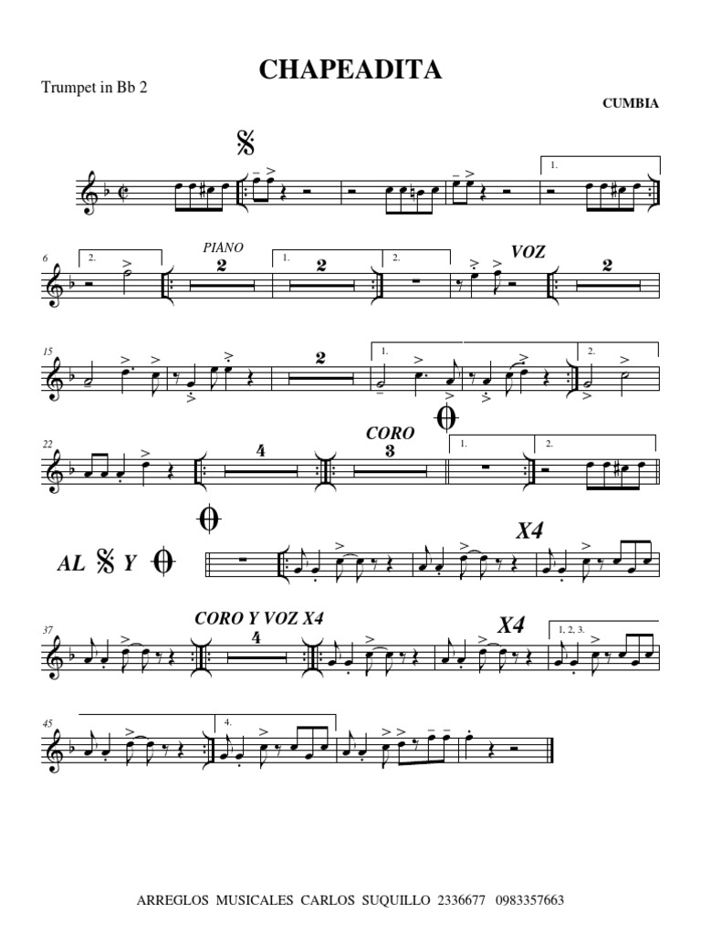 Chapeadita - Score - Trumpet in BB 2 | PDF