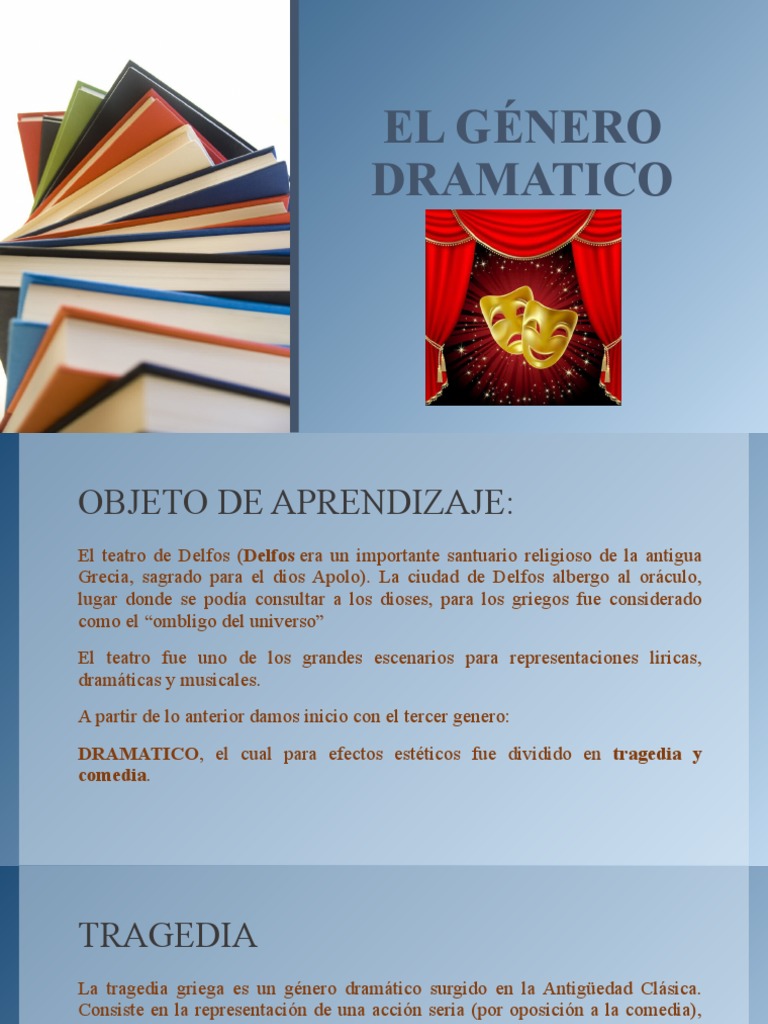 El Género Dramatico | PDF | Teatro | Tragedia griega