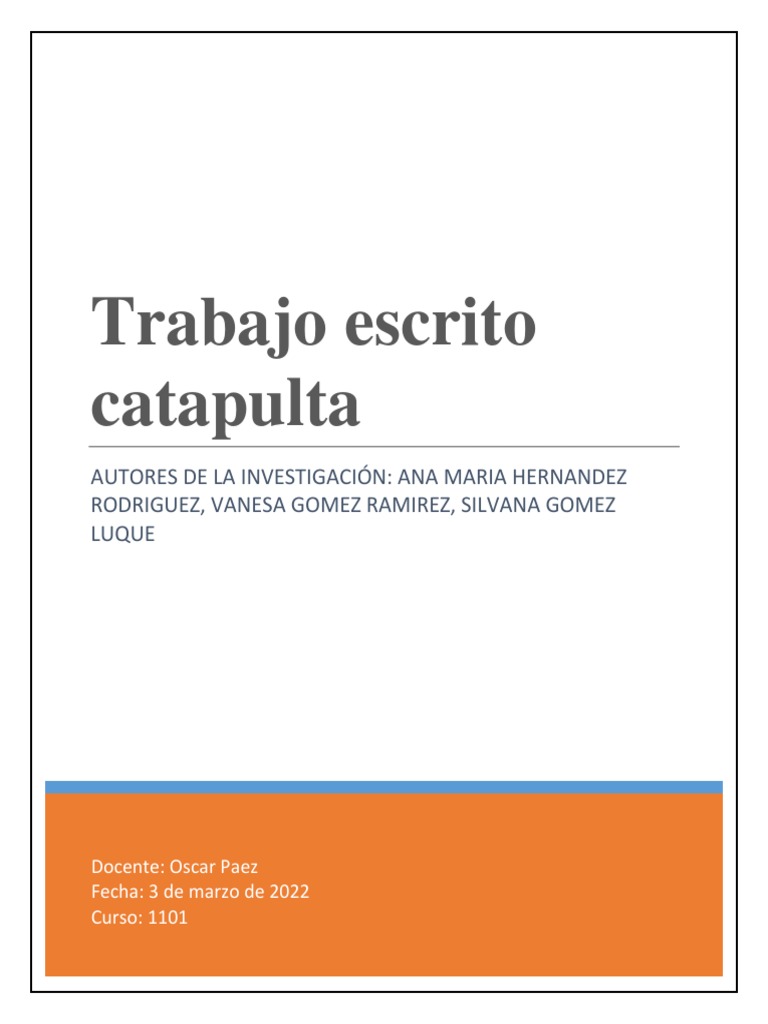 Trabajo Catapulta 2.0 | PDF