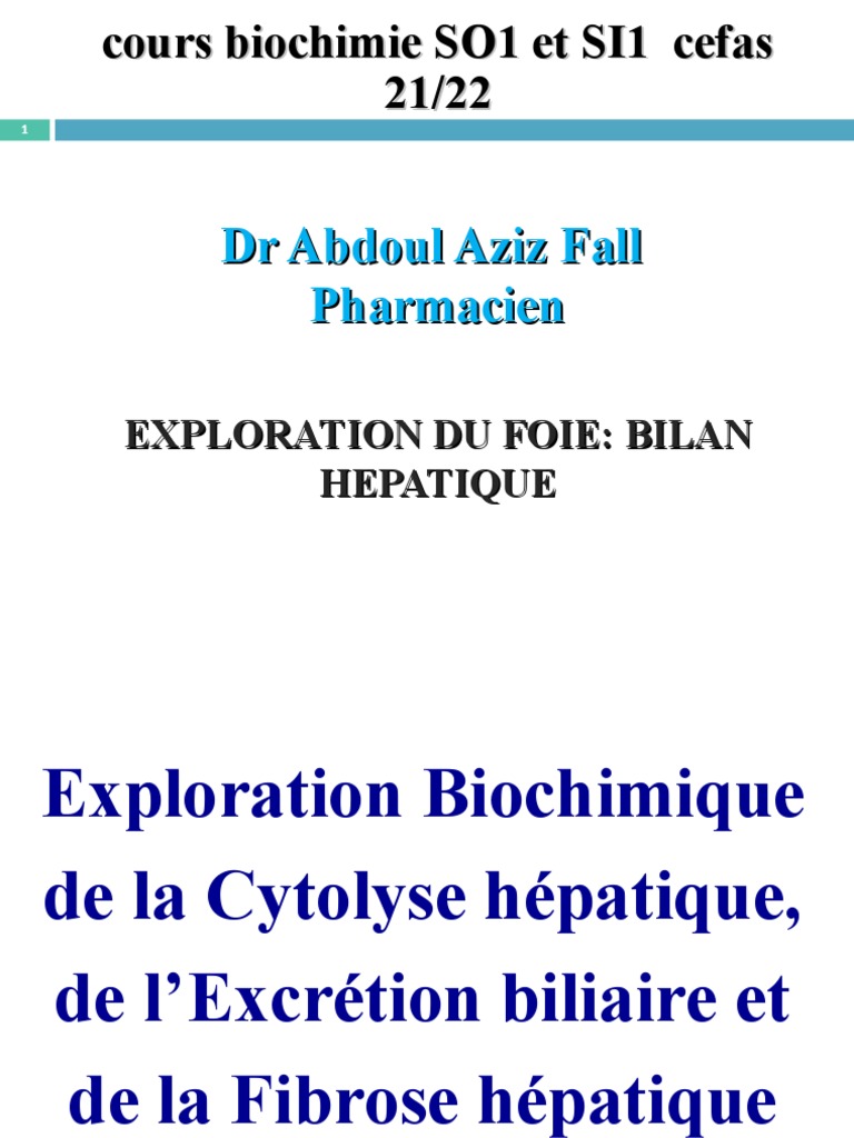 Bilan Hépatique et Cytolyse Hépatiques | PDF | Foie | Cirrhose