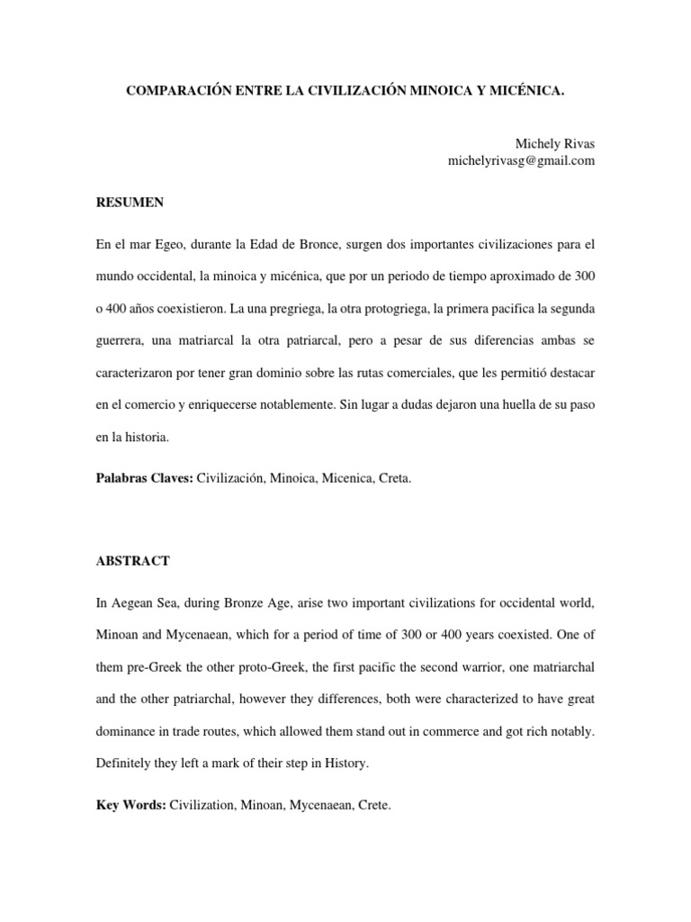 Civilizaciones Minoica y Micénica | PDF