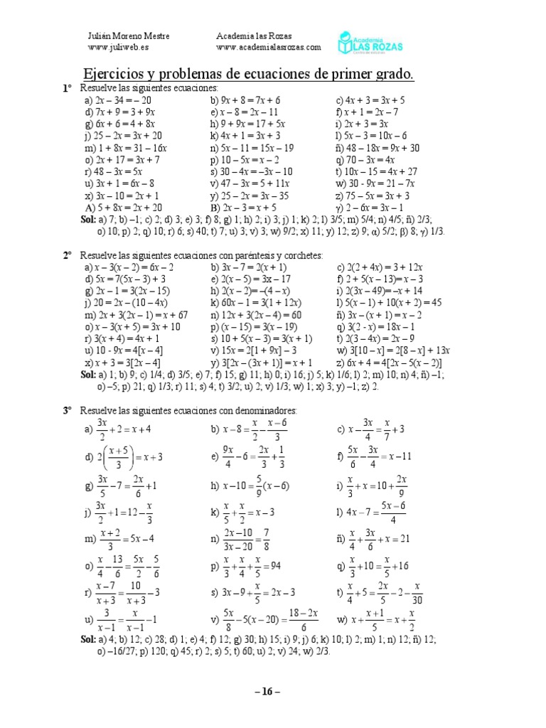 Ejercicios Resueltos de Ecuaciones Algebraicas | PDF | Matemática Elemental | Matemáticas