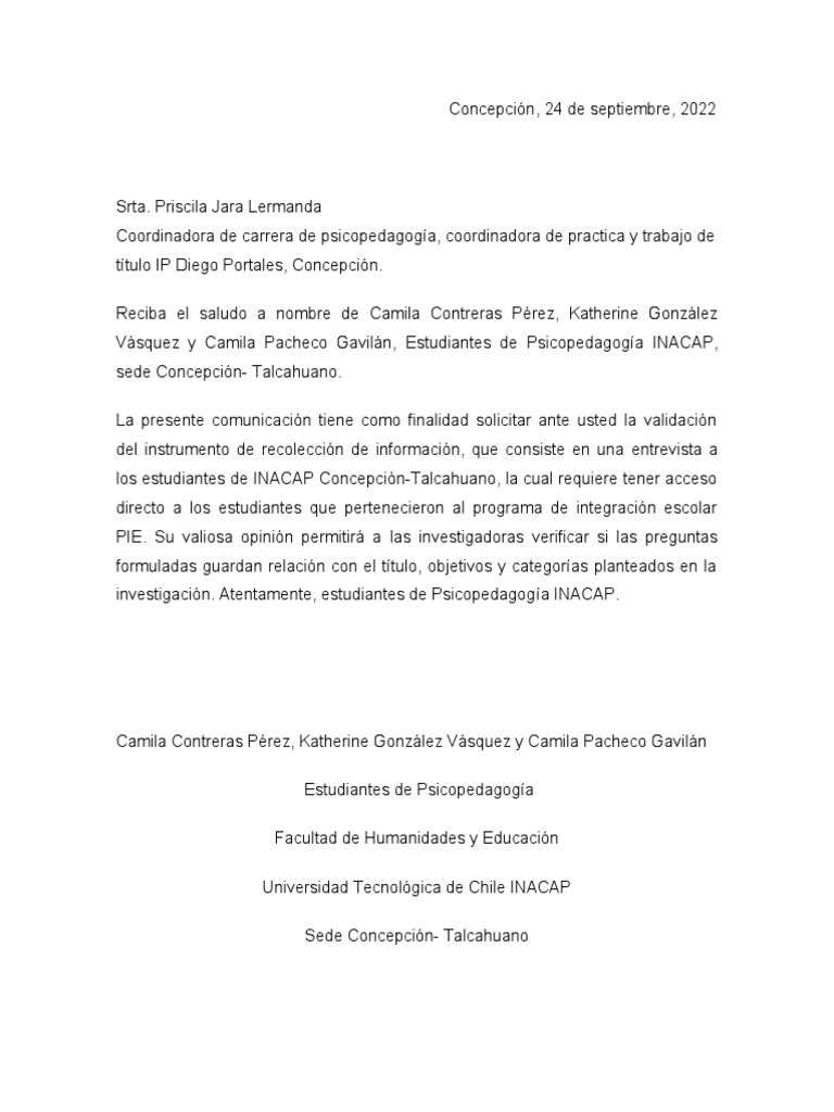 Carta Validación de Instrumentos | PDF
