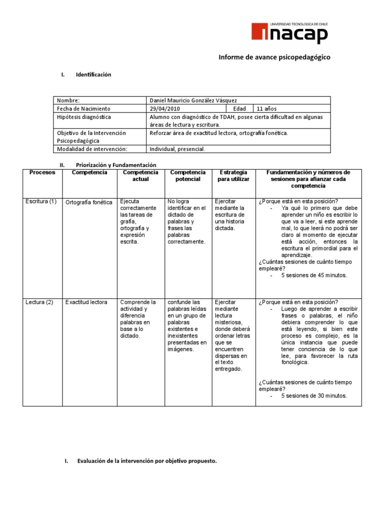 Informe de Avance Formato | PDF | Aprendizaje | Cognición