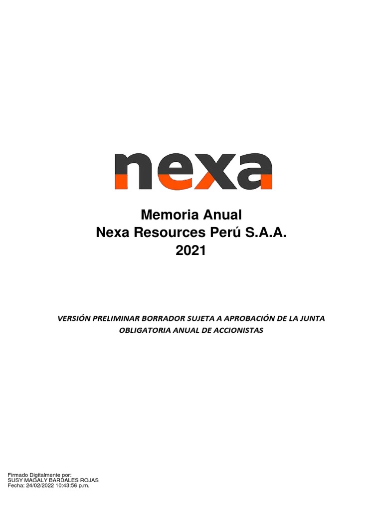 Memoria de Nexa Peru VF | PDF | Residuos | Minería