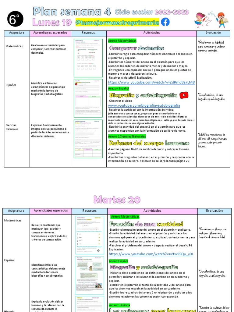 ? MT 6° Sem4 Plan Tumejormaestro | PDF | Evaluación