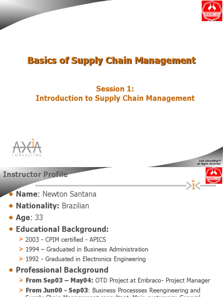 01.intro To SCM - v11 | PDF | Supply Chain Management | Supply Chain