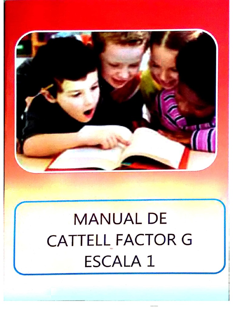 Manual de Cattell Factor G Escala 1 | PDF