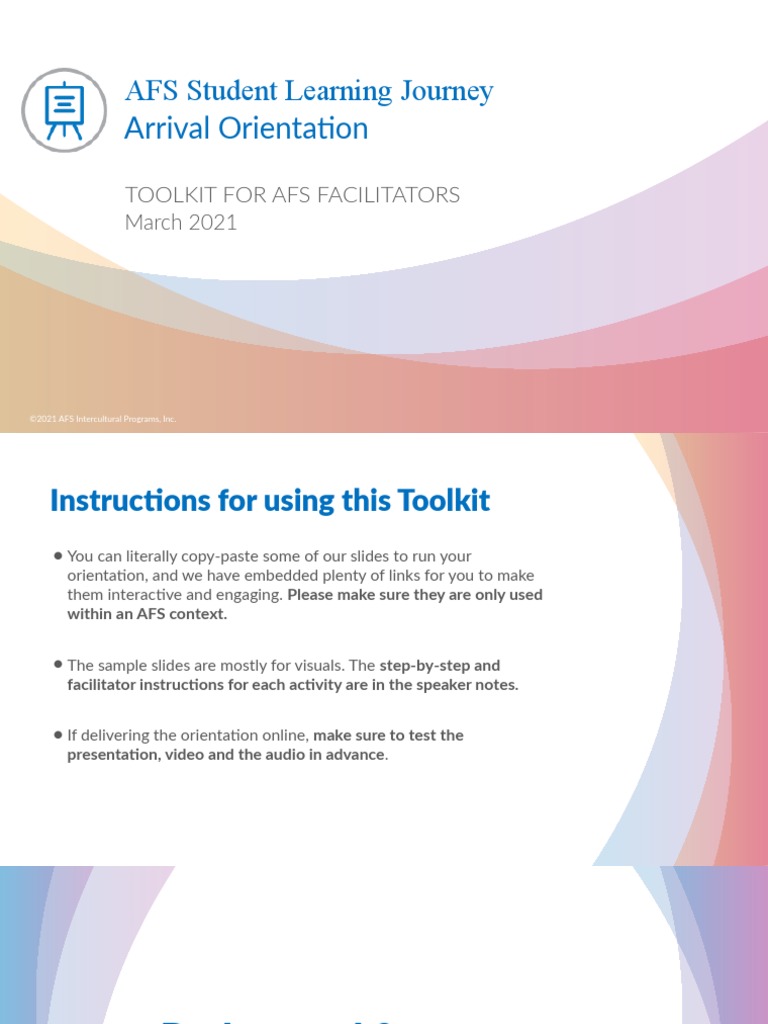 2021 AFS Student Arrival ORIENTATION | PDF | Cross Cultural ...