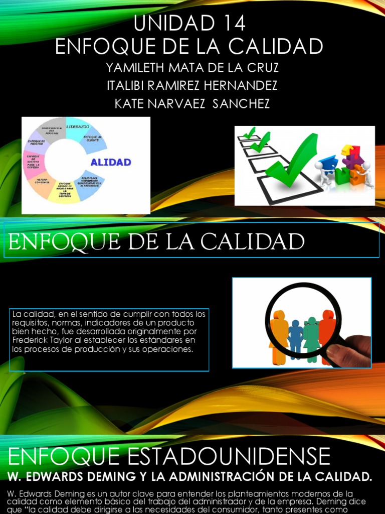 Enfoque de Calidad: Taylor y Deming | PDF | Calidad (comercial) | Economias